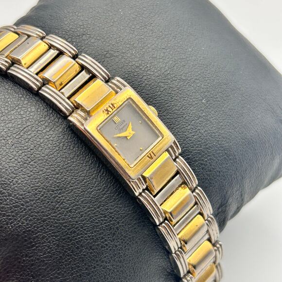 Citizen | Accessories | Vintage Citizen Gold Silver Square Dial Womens ...
